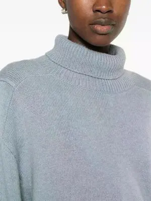 Eric Bompard High-neck Sweater With Split Sleeves - Blue