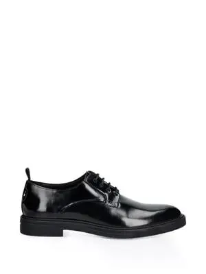 BOSS Polished Leather Derby Shoes - Black