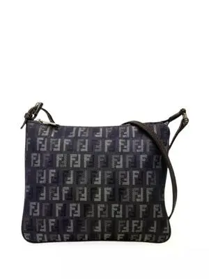 Fendi 2000-2010 Zucchino Denim Crossbody Bag - Blue