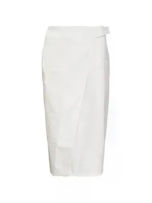 CLUB21 Camille Wrap Midi Skirt - White