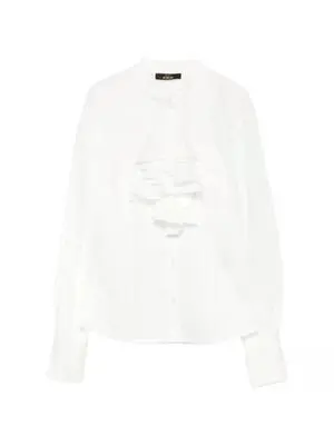 TWINSET Ruffle-trimmed Puff-sleeve Blouse - White
