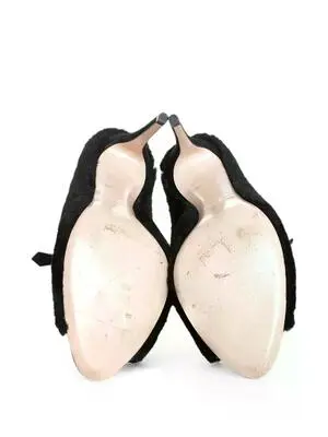 Miu Miu Shearling Peep-toe Ankle Boots