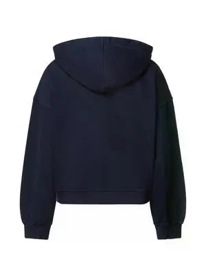 Pinko Logo-embroidered Zip-up Hoodie - Blue