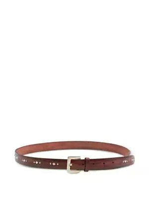Orciani Stud-embellished Leather Belt - Brown