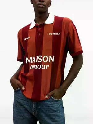 MAISON HIDEOUT Logo-print Striped Polo Shirt