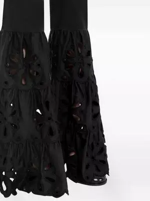 Moschino Broderie-anglaise Tiered-hem Trousers