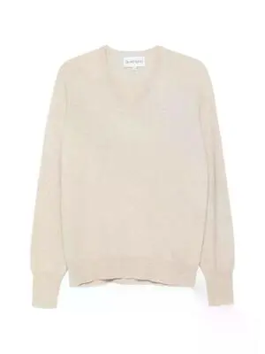 Eric Bompard BOMPARD V-Neck Cashmere Sweater Neutrals