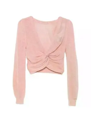 TWINSET Cropped Jumper With Twist Detail - Pink