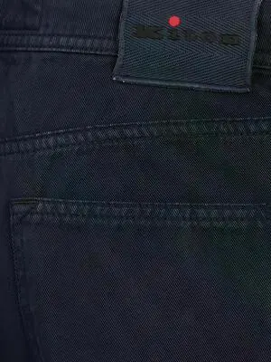 Kiton Logo Patch Straight-leg Trousers - Blue