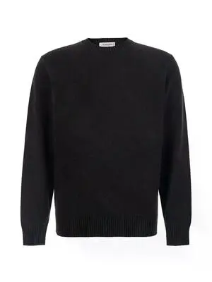 KANGRA Crew-neck Ribbed-trim Sweater - Brown