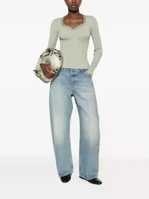 TWINSET Lace-trimmed Ribbed Jumper