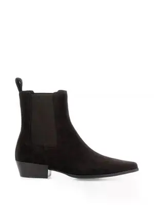 STRATEGIA SHOES Nina Suede Pointed-toe Ankle Boots - Brown