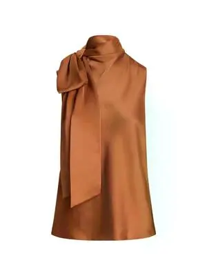 Ralph Lauren Pussy-bow Sleeveless Blouse - Brown