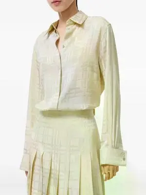 Burberry Plaid Silk Shirt - Neutrals