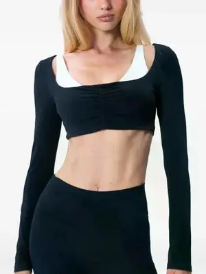 GOD SAVE QUEENS Ruched Long-sleeve Top - Black