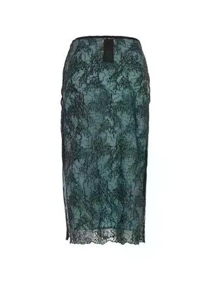 SEMICOUTURE Camilla Sequin-embellished Lace Midi Skirt - Green