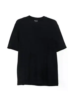 Giorgio Armani Chevron-knit T-shirt - Blue