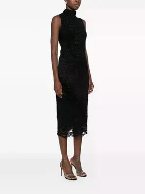 TWINSET Lace Sleeveless Midi Dress - Black