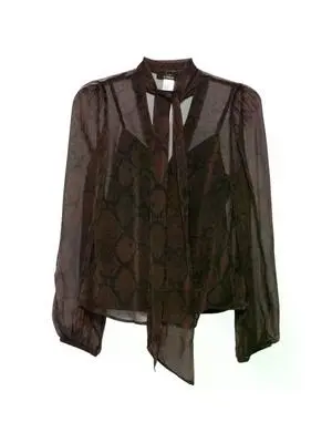 TWINSET Snake-print Pussy-bow Shirt