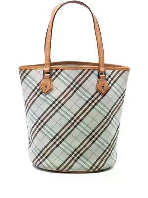 Burberry 2000-2017 Nova Check Canvas Tote Bag - Blue