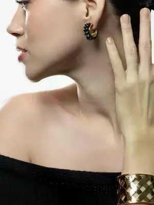 Verdura Beaded Spinel Hoop Earrings