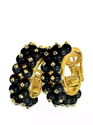 Verdura Beaded Spinel Hoop Earrings - Gold