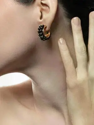 Verdura Beaded Spinel Hoop Earrings