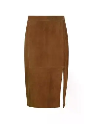 ENES Suede Side-slit Skirt