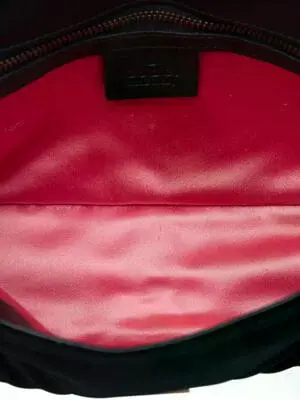 Gucci Gg Marmont Matelassé Velvet Shoulder Bag - Black