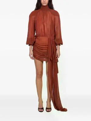 ROWEN ROSE Ruched Draped-detail Mini Dress
