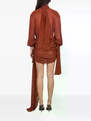 ROWEN ROSE Ruched Draped-detail Mini Dress