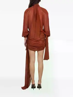 ROWEN ROSE Ruched Draped-detail Mini Dress