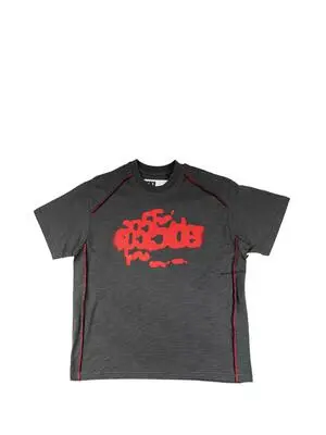 SP5DER Contrast-stitch Slub T-shirt - Grey