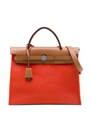 Hermès 2016 Toile Herbag Zip 31 Satchel Orange