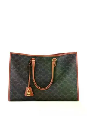 Celine Horizontal Cabas Triomphe Coated Canvas Tote Bag - Brown