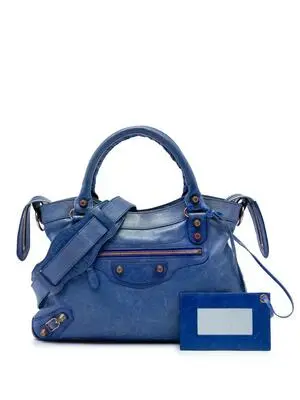 Balenciaga 2005-2026 Lambskin Motocross Giant 12 Town Satchel - Blue