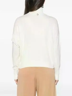 TWINSET Roll Neck Sweater With Fringe Detail