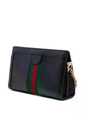 Gucci 2016-2026 Small Calfskin Web Ophidia Chain Crossbody Bag - Black