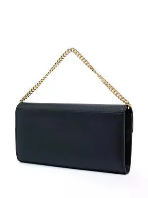 Fendi 2010-2026 Smooth And Grained Calfskin Vitello King Cruise Ff Diamonds Continental Envelope Wallet On Chain Crossbody Bag - Black
