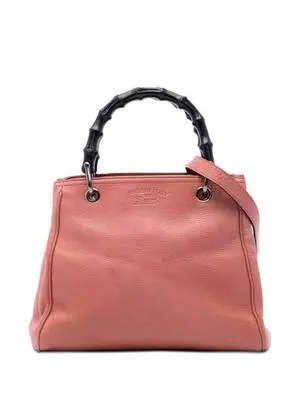 Gucci 2016-2026 Small Calfskin Bamboo Shopper Satchel - Pink