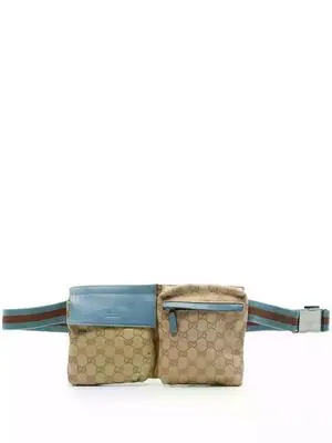 Gucci 2000-2015 Gg Canvas Web Double Pocket Belt Bag - Neutrals