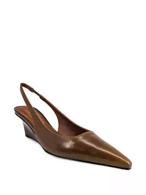 MADISON MAISON Loux Slingback Wedge Pumps - Brown