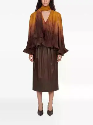 ROWEN ROSE Plissé-effect Ombré Shirt