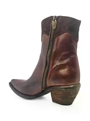MADISON MAISON Pointy Star-patchwork Leather Ankle Boots