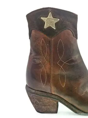 MADISON MAISON Pointy Star-patchwork Leather Ankle Boots