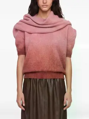 ROWEN ROSE Gradient Draped Neck Sweater