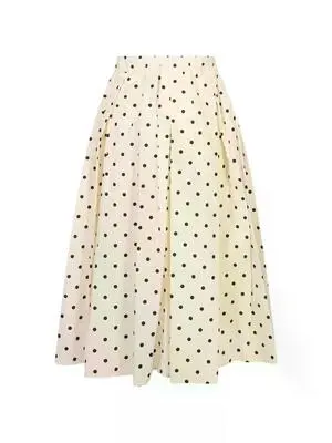MSGM Polka-dot Pleated Skirt - Neutrals