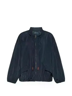 Max Mara Drawstring-neck Elasticated-hem Jacket - Blue