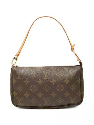 LOUIS VUITTON 2002 Monogram Pochette Accessoires Shoulder Bag - Brown
