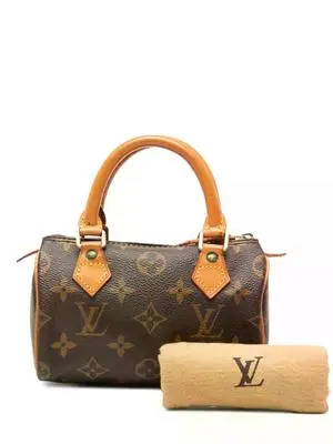 LOUIS VUITTON Monogram Mini Speedy Hl Satchel - Brown